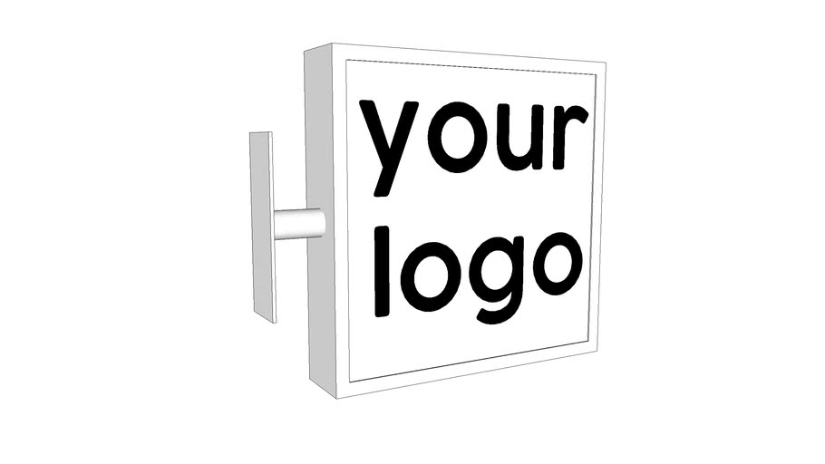 wall cantilevered double sided square signage | 3D Warehouse