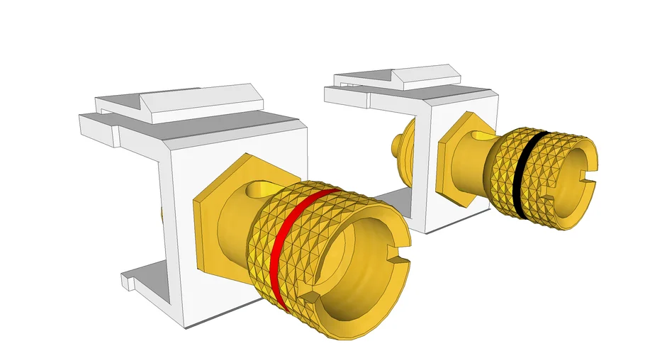 Keystone Insert, Binding Post, Solder Type, Pair | 3D Warehouse