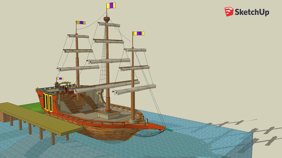 old wooden ship | 3D Warehouse
