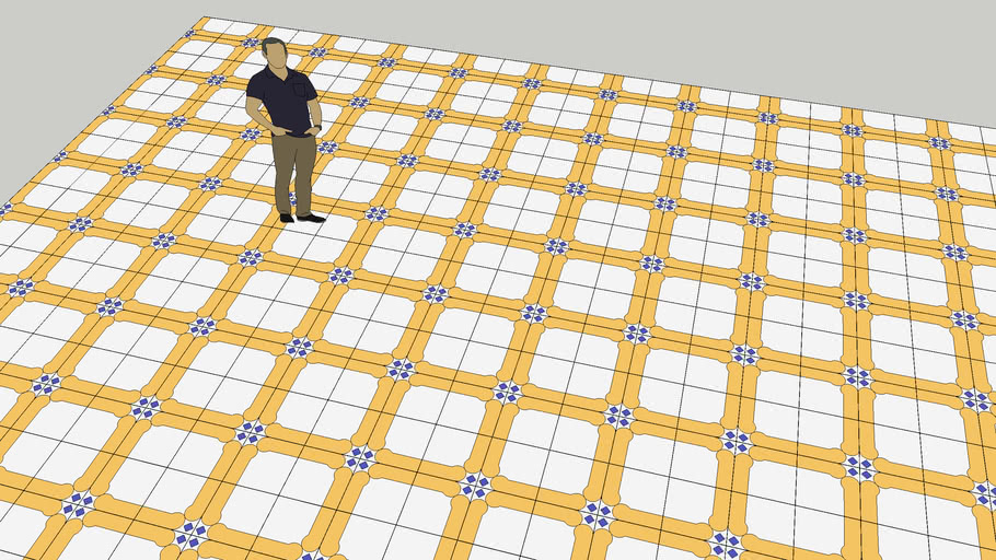 Floor tiles with small blue rhombus | 3D Warehouse