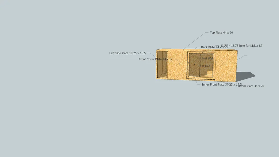 Kicker L7 Vented 4.5cf Enclosure | 3D Warehouse