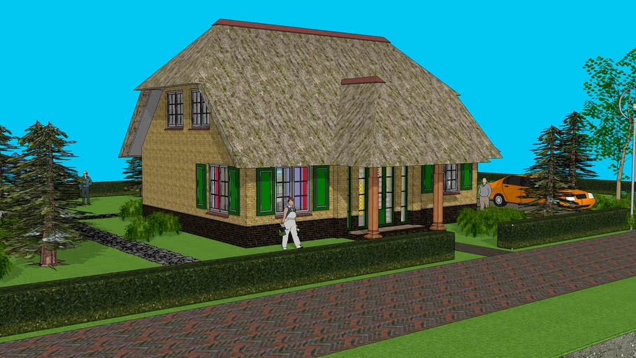House with thatched roof | 3D Warehouse
