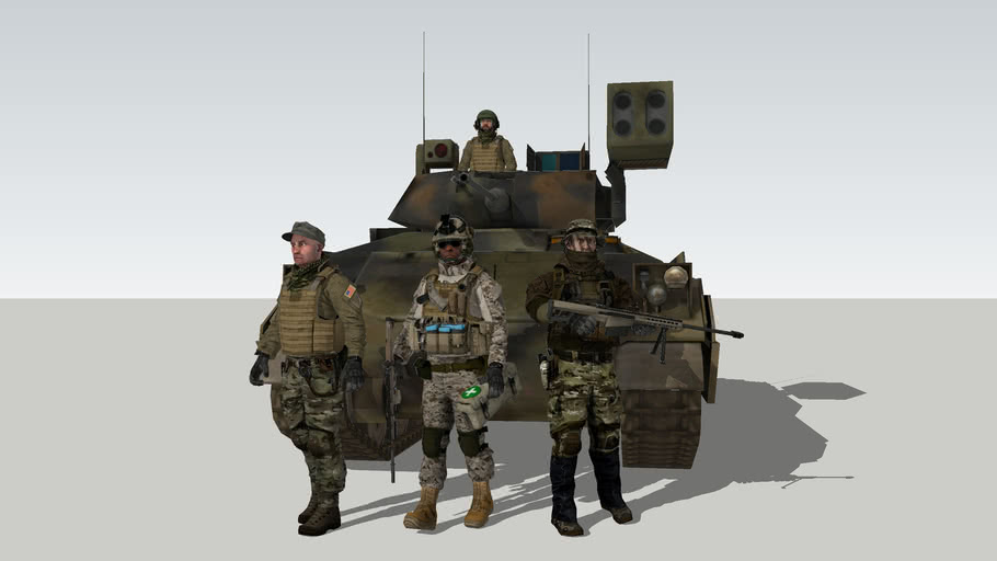 US Army M6 Bradley Linebacker IFV - Woodland Set 01 | 3D Warehouse