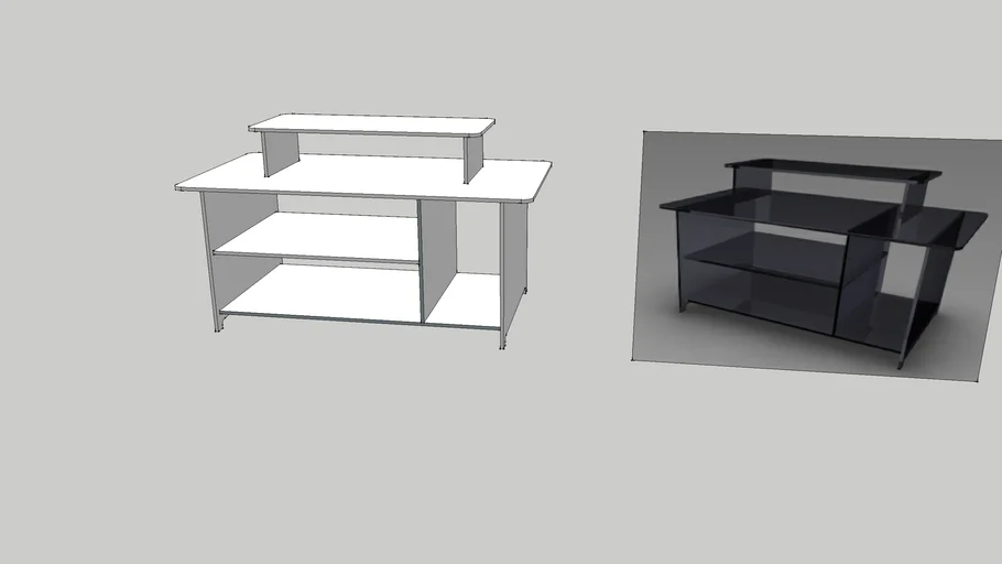 glass tv table | 3D Warehouse