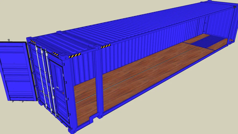 Open blue Container | 3D Warehouse