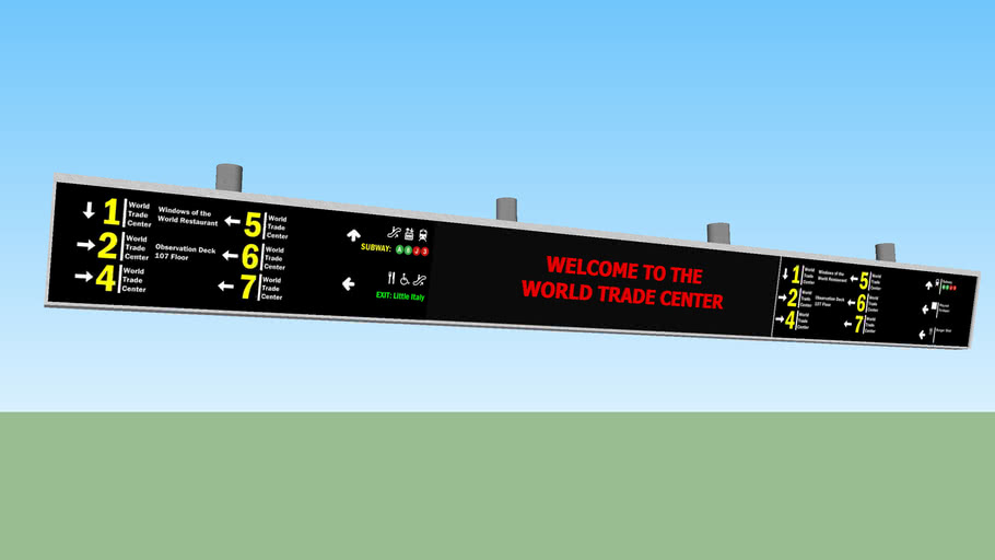 WTC PATH Escalator Sign (WELCOME TO THE WORLD TRADE CENTER) | 3D Warehouse