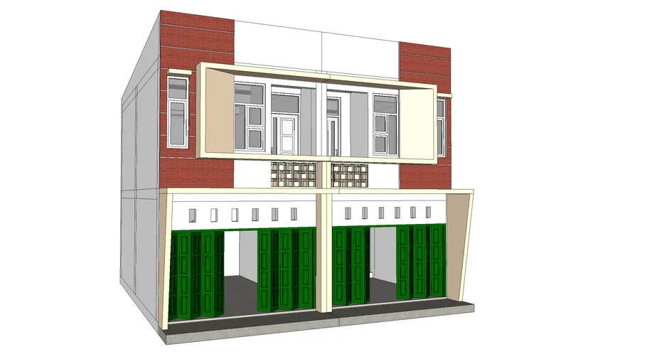 Rumah & Toko (Ruko) 9,30 x 4,00 meter | 3D Warehouse