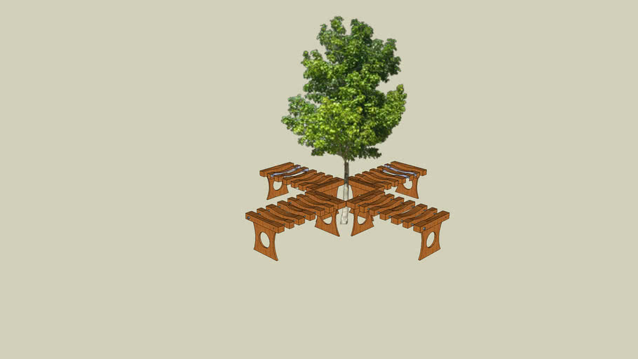 Bench with tree | 3D Warehouse
