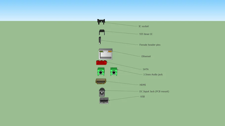 Basic female computer ports | 3D Warehouse