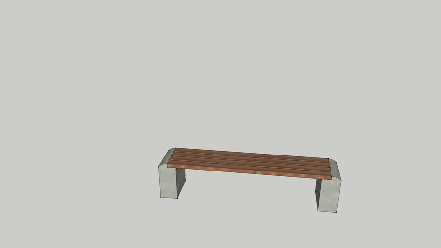 Wood and concrete bench | 3D Warehouse