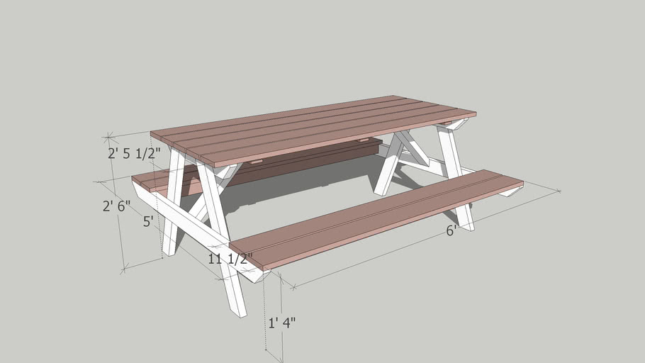 modern picnic table | 3D Warehouse