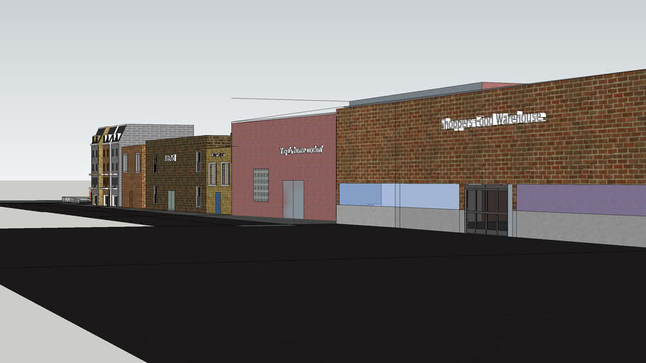 Corner stores and housing | 3D Warehouse