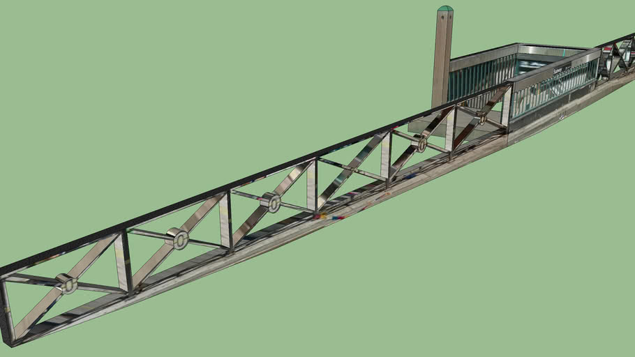 Sidewalk Railing with Subway Station. | 3D Warehouse