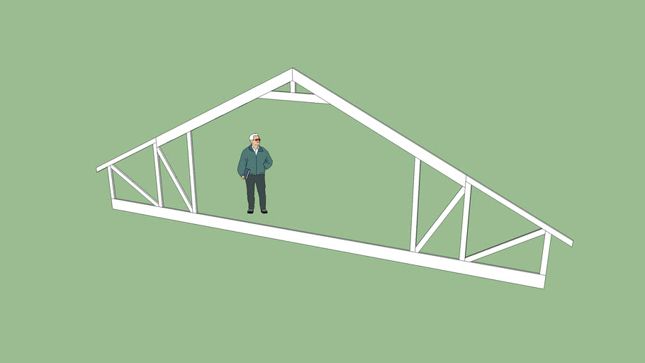 28' Attic Truss with Raised Heel | 3D Warehouse