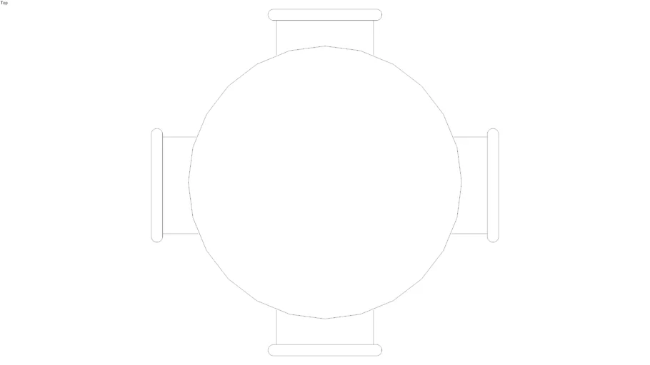 2d 4 seater round table | 3D Warehouse