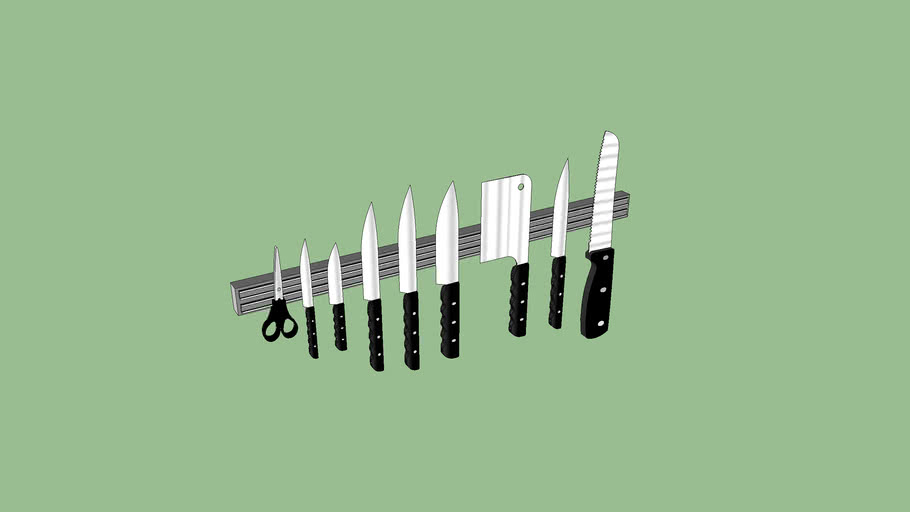Knife Rack with Scissors | 3D Warehouse