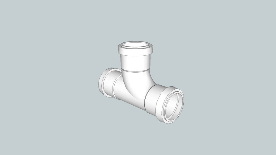 40mm push-fit waste swept Tee | 3D Warehouse