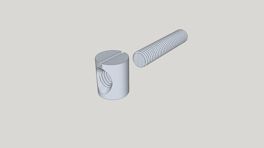 Barrel nut and threaded rod, M6 | 3D Warehouse