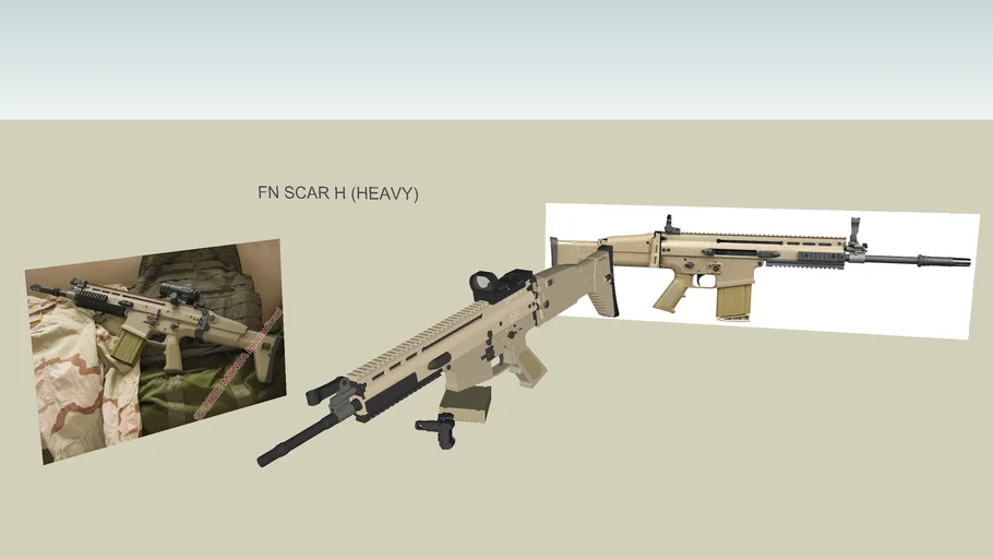 FN SCAR-H (heavy version-with Sightmark Sure Shot 1x45 Reflex Sight ...
