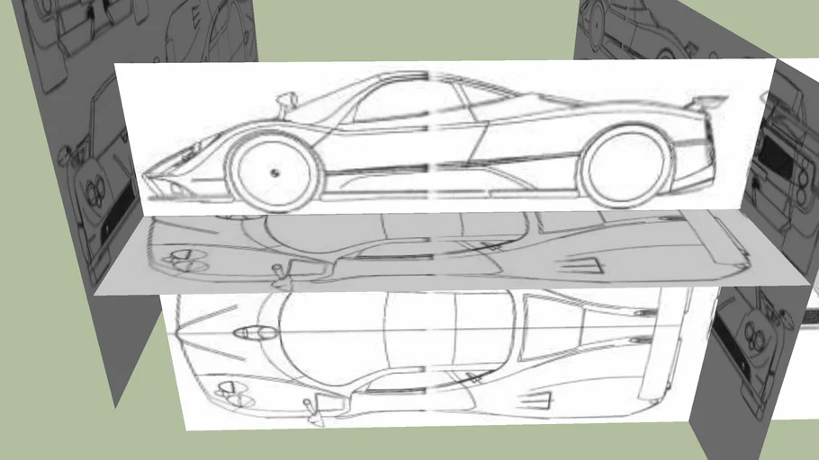 Pagani Zonda F Blueprints | 3D Warehouse