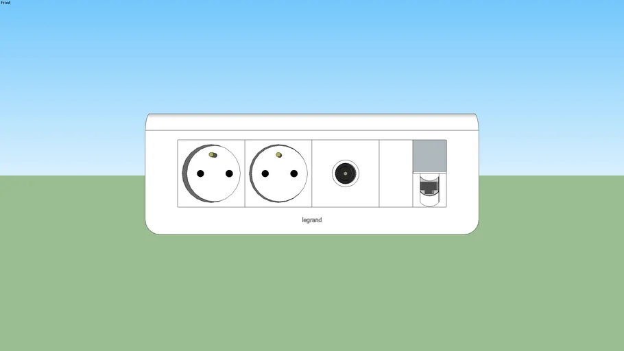 double prise+rj45+t.v legrand mosaic | 3D Warehouse