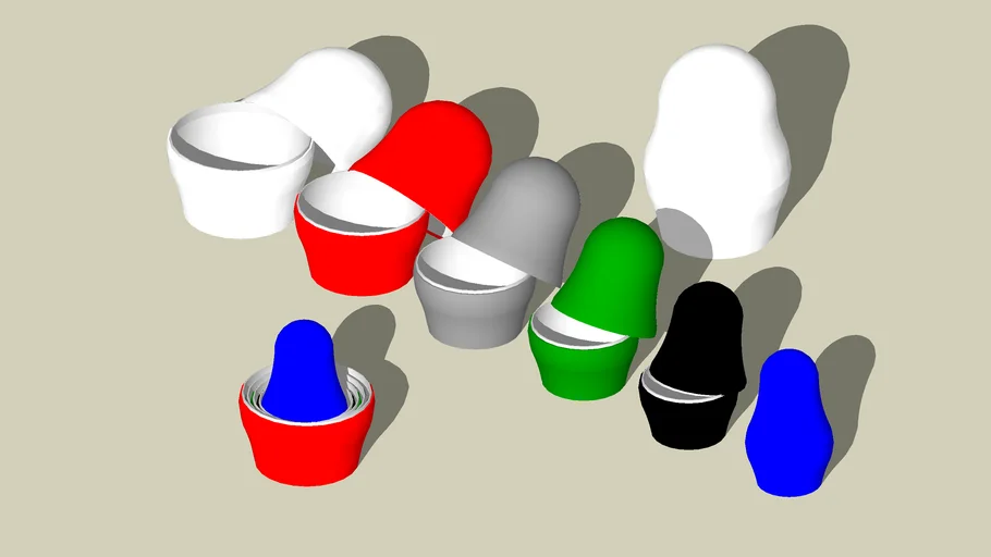 Six Piece Russian Nesting Doll | 3D Warehouse