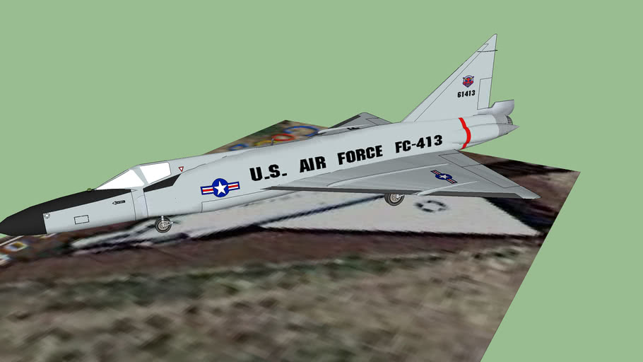 F-102 on display at the Castle Air Museum | 3D Warehouse