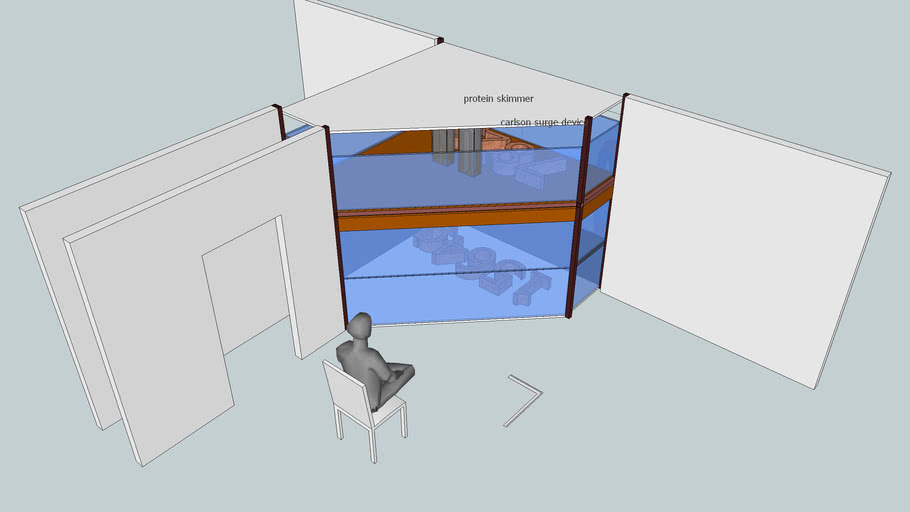 2,500 gallon triangular two level fish tank, salt water aquarium | 3D ...