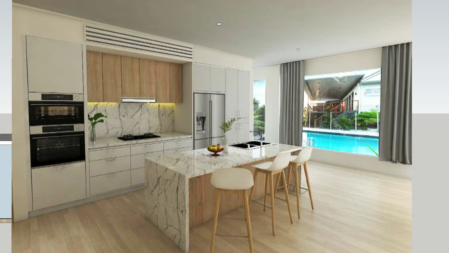 Modern Kitchen with Vray Material Edit Ready | 3D Warehouse