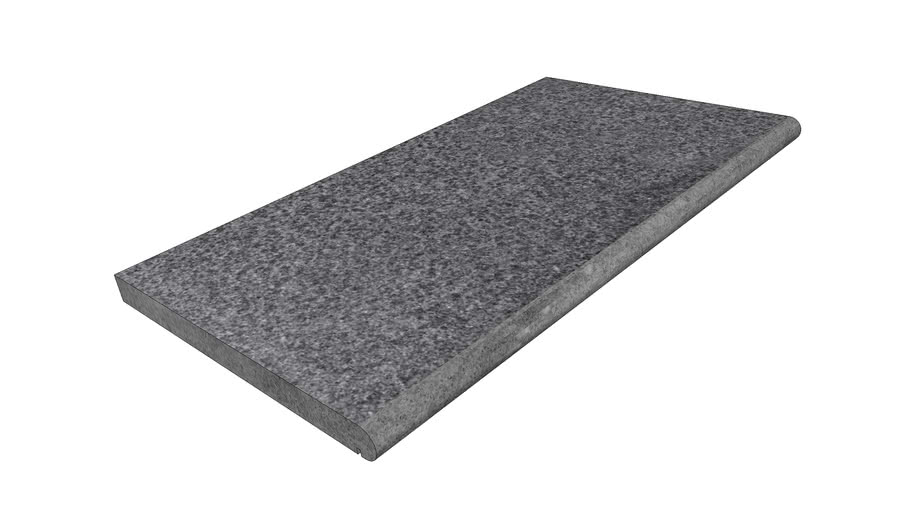 Black Basalt Steps 900 x 500 x 40mm Bullnose Edge with Drip Groove | 3D ...