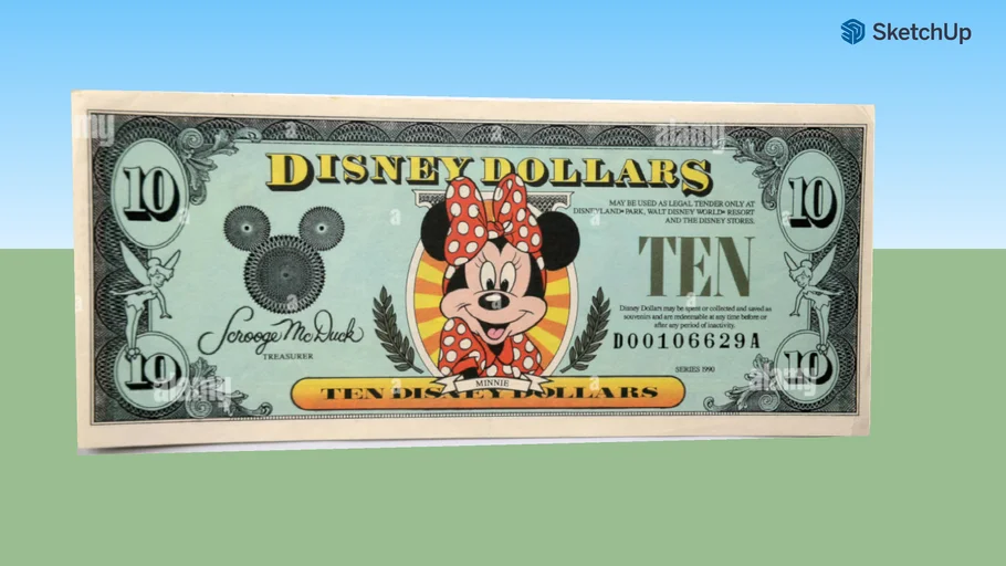 Ten disney dollars - 10 $ | 3D Warehouse