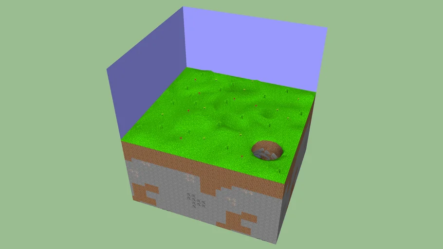 Cave with Minecraft textures | 3D Warehouse