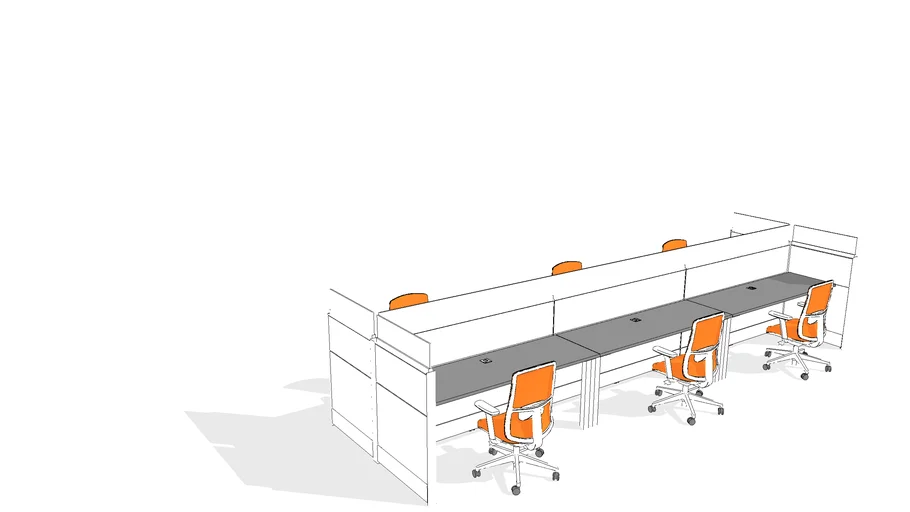 Click&Ship Workstation 02 Fixed 42h 9glass | 3D Warehouse