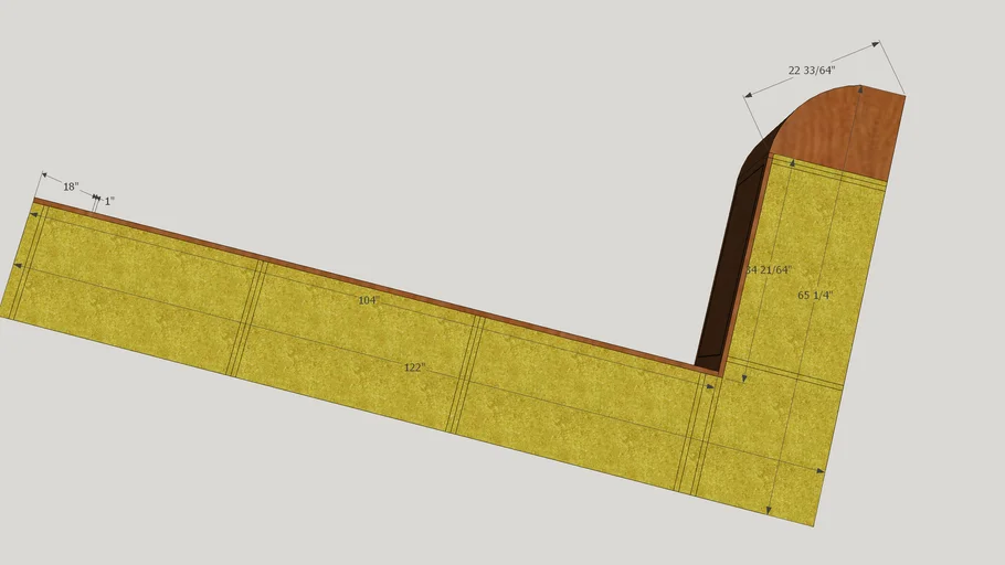 L Shape Bench. | 3D Warehouse