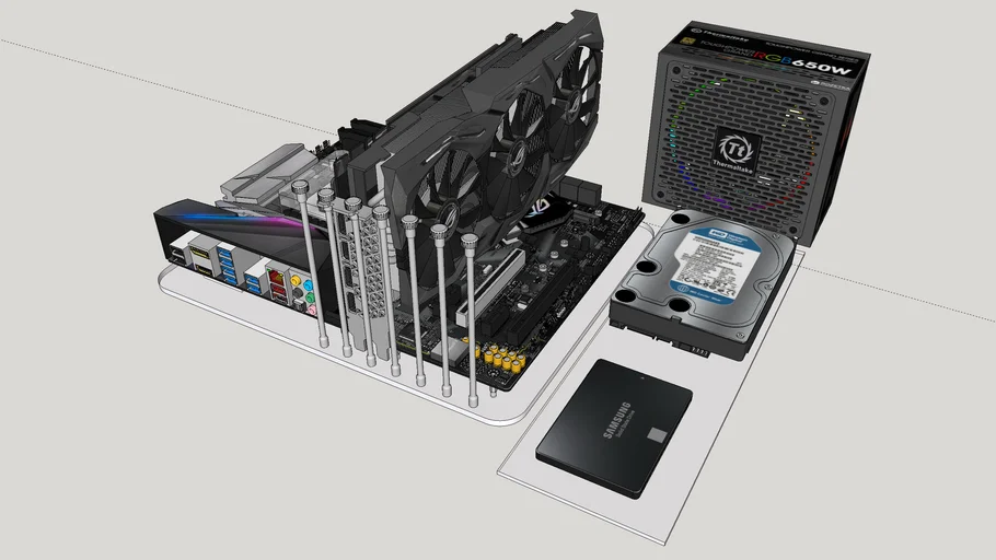 diy desk fury hardware | 3D Warehouse