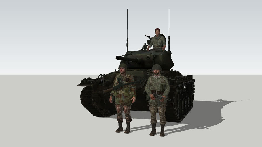 French Army M24 Chaffee Light Tank - Dien Bien Phu Set 01 | 3D Warehouse