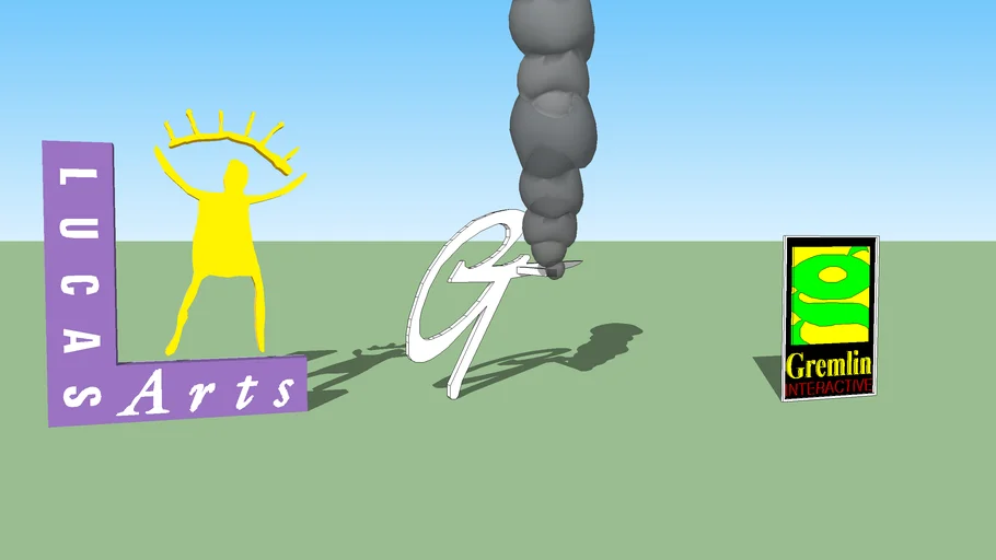 Logos: LucasArts, GT Interactive Software and Gremlin Interactive. | 3D ...