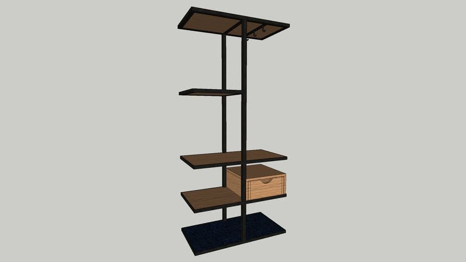 Metal and wood rack | 3D Warehouse