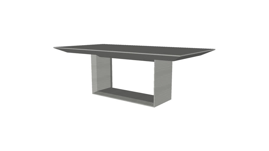 Greenwich 87in. Dining Table in Acier by Modloft | 3D Warehouse