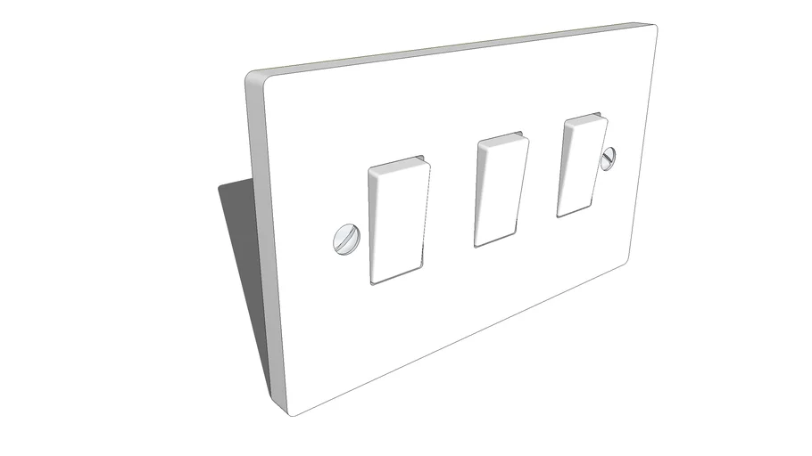 Wall Switch Grid Plus - 3 Module | 3D Warehouse