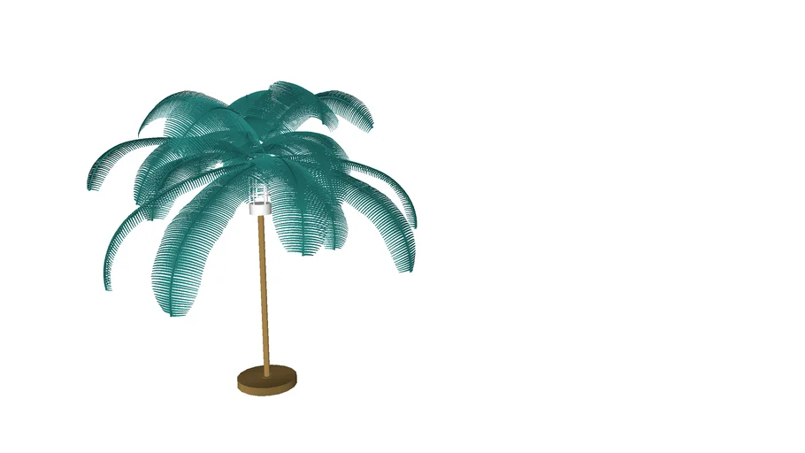 53746 Table Lamp Feather Palm Green 60cm | 3D Warehouse