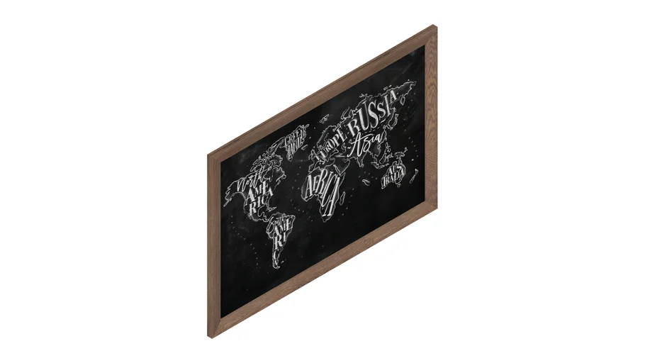 Quadro com Arte em Giz Mapa Mundi_Decor | 3D Warehouse