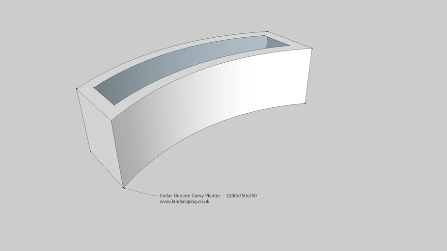 Curvy Planter - 1200x350x350 - Fibreglass | 3D Warehouse