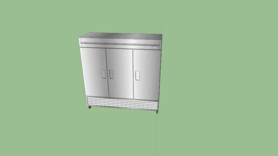 True T-72 3 Door Bottom Mounted Reach-In Refrigerator | 3D Warehouse