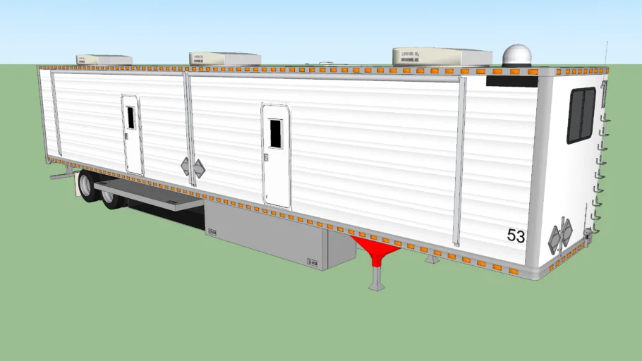 53' Great Dane Ex-Reefer Semi Trailer Mobile Shop/Office/RV | 3D Warehouse