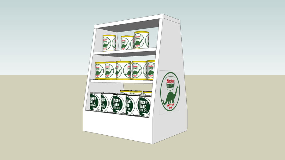 Vintage Motor Oil Display | 3D Warehouse
