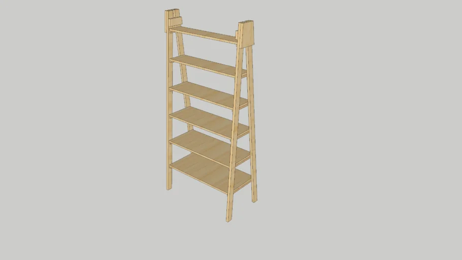 Wood Rack Shelves 6 levels | 3D Warehouse