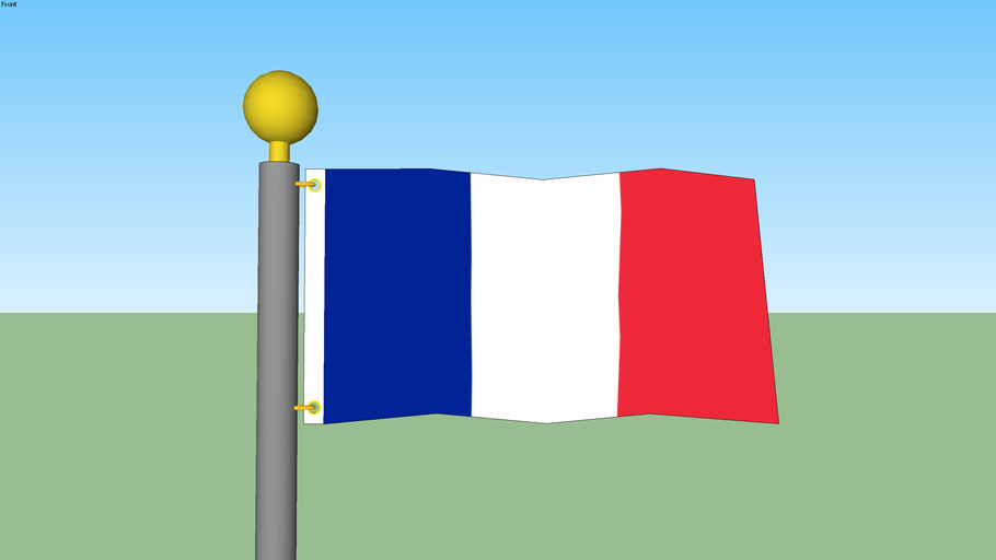 France Flag with Flagpole | 3D Warehouse