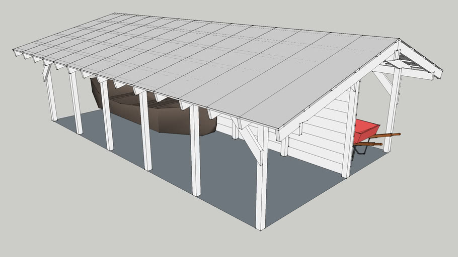 Small polebarn storage shed | 3D Warehouse