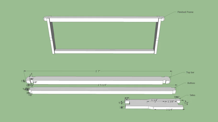 Medium Depth Langstroth Frame | 3D Warehouse